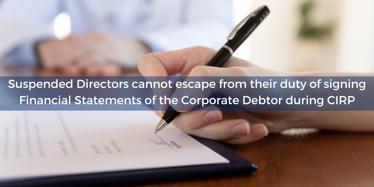 Suspended Directors cannot escape from their duty of signing Financial ... Suspended Directors cannot escape from their duty of signing Financial ...